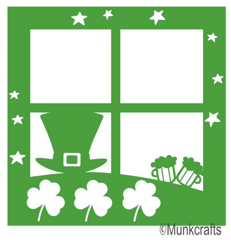 St. Patrick Day Scrapbook Overlay/st. Patrick Day Layout Svg/scrapbook ...