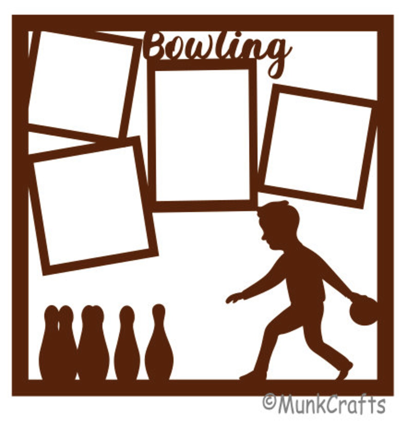 Bowling Scrapbook Overlay/bowling Layout Svg/sea Layout Svg/scrapbook ...