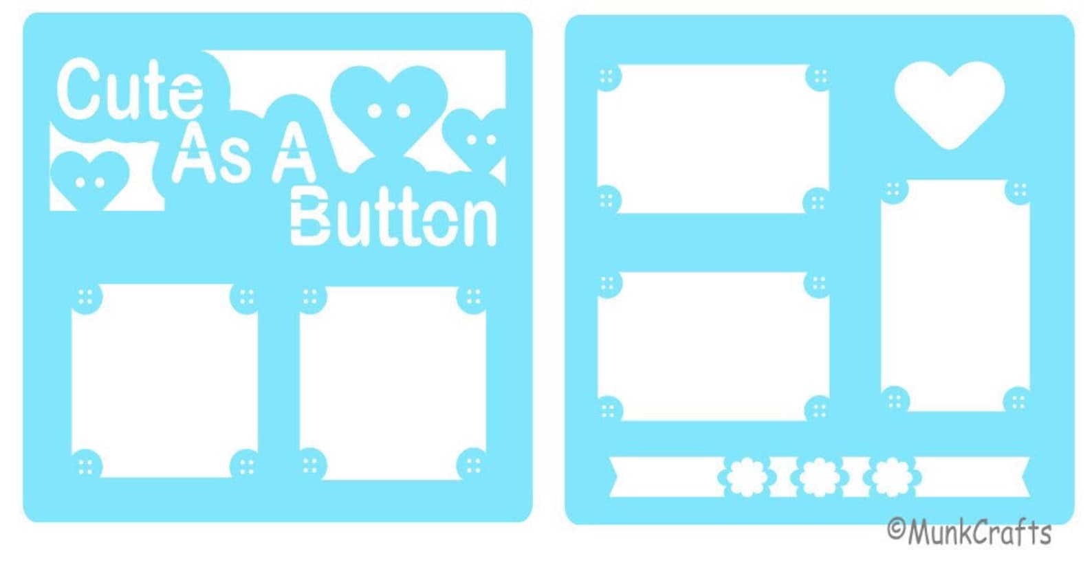 Baby Scrapbook Overlay SVG Digital Files for Cricut, Cute as a Button ...