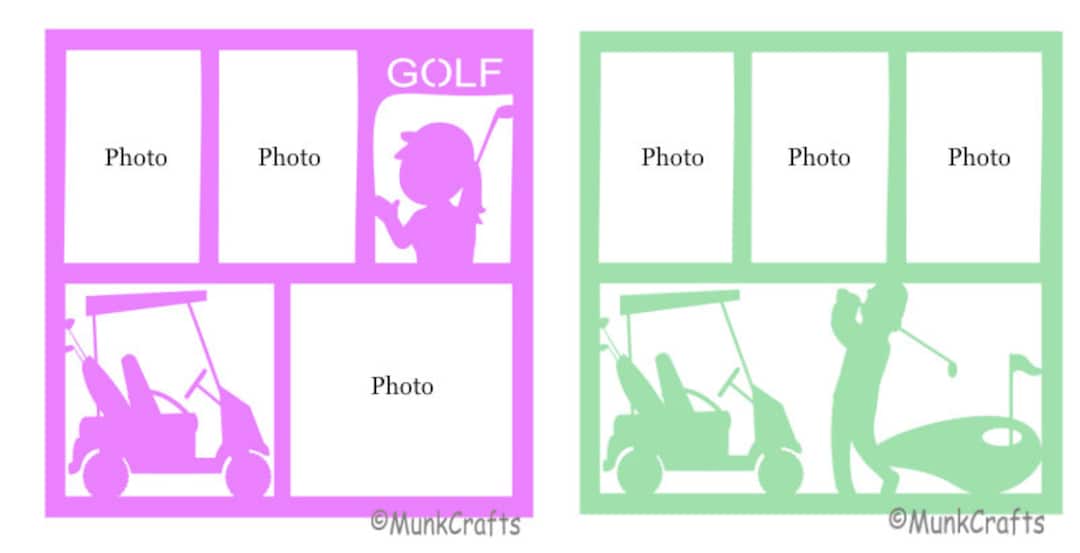 Golf Layout Svg/golf Scrapbook Overlay Svg Files/golf Scrapbook Svg ...