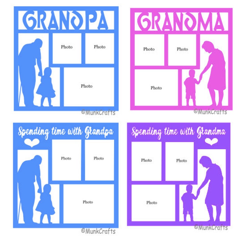 Grandma Grandpa Scrapbook Overlay SVG Files for Cricut for Kids/grand ...