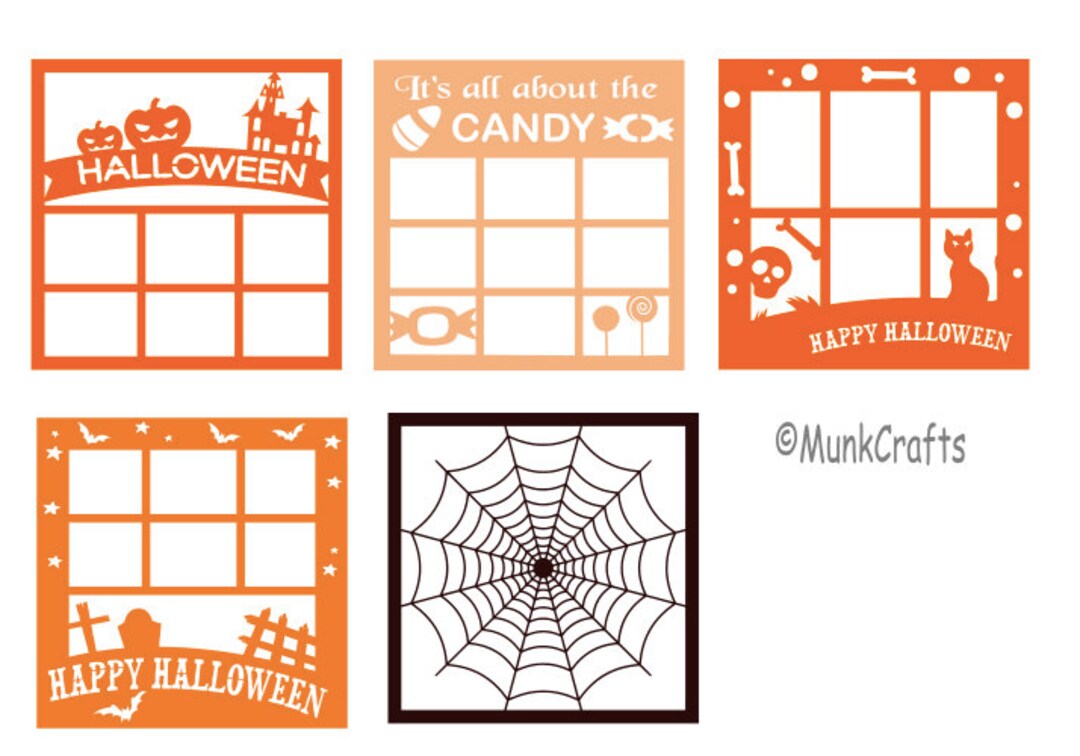 Halloween Layout Svg/halloween Scrapbook Overlay Svg Files/halloween ...