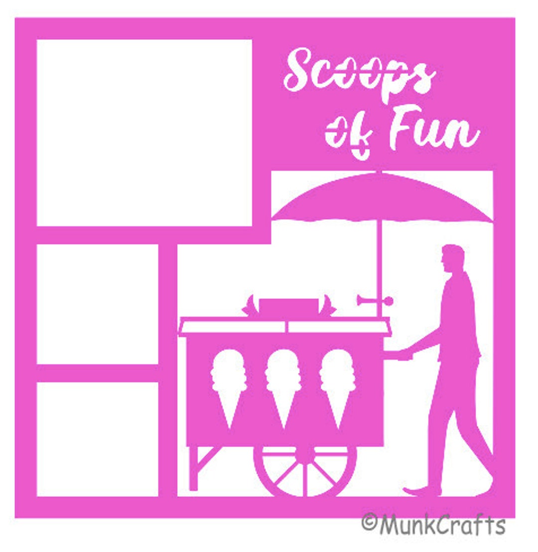 Icecream Scrapbook Overlay SVG Files for Cricut for Kids Children ...