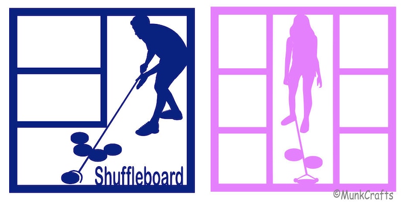 Shuffleboard Scrapbook Overlay SVG Files for Cricut for Family ...