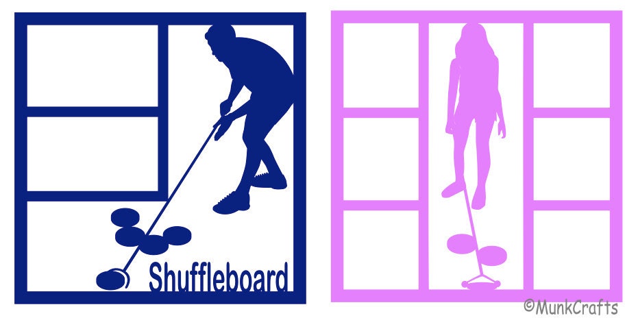 Shuffleboard Scrapbook Overlay SVG Files for Cricut for Family ...