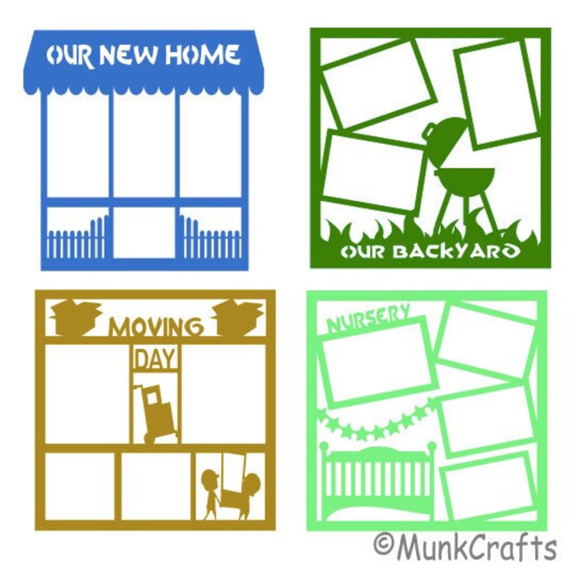 New Home/our Backyard/moving Day/nursery/house Scrapbook Overlay SVG ...