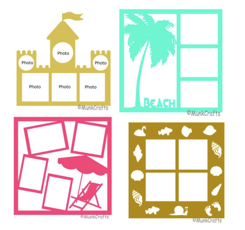 Beach Layout Svg/beach Scrapbook Overlay SVG File/beach - Etsy