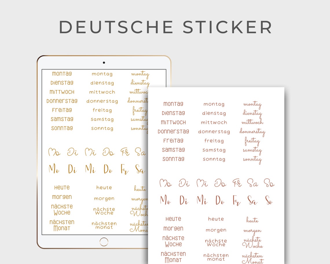Digitale Sticker Goodnotes deutsch 500 digitale Sticker für dein Bullet ...