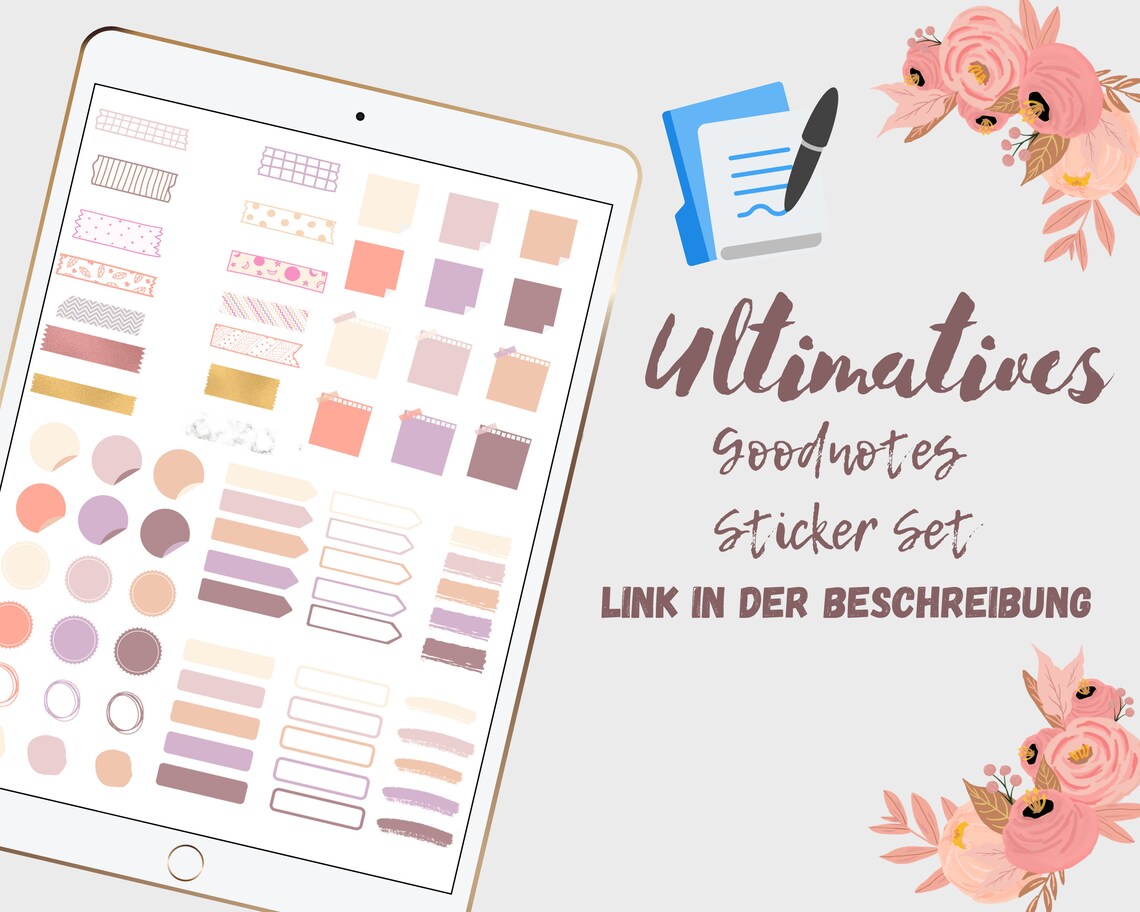 Digitale Sticker Goodnotes deutsch 500 digitale Sticker für | Etsy