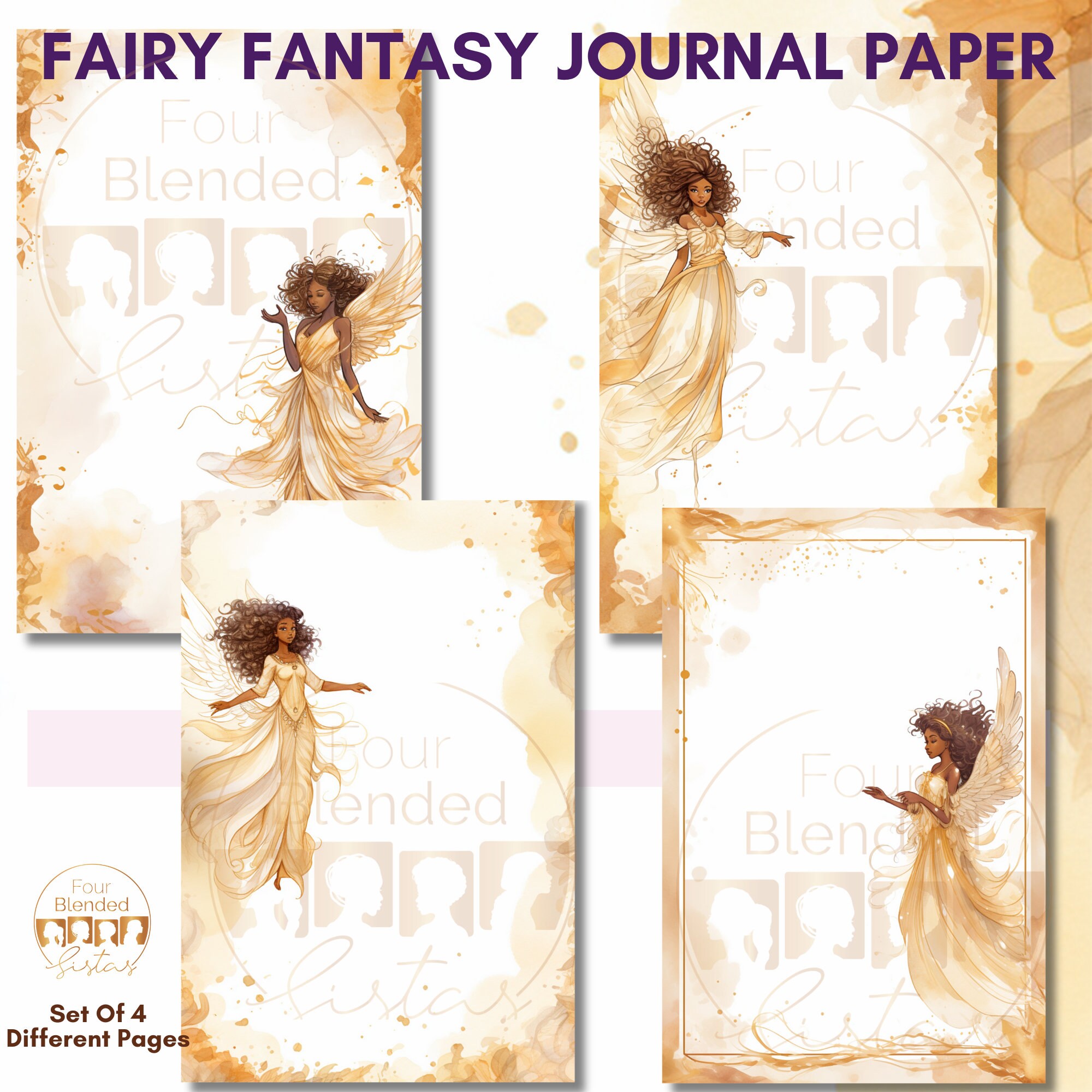 Black Fairy Junk Journal Pages | Printable | Fairy Fantasy | Digital ...