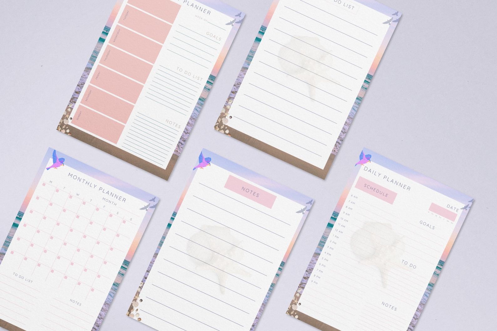 Beach Theme Planner 8.5x11 Printable Planner - Etsy
