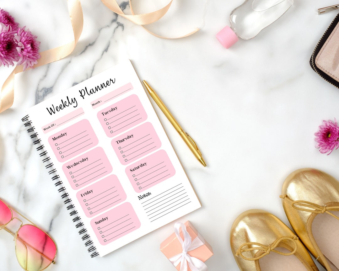 Undated Weekly Planner Printable Minimalist |digital Daily Planner ...