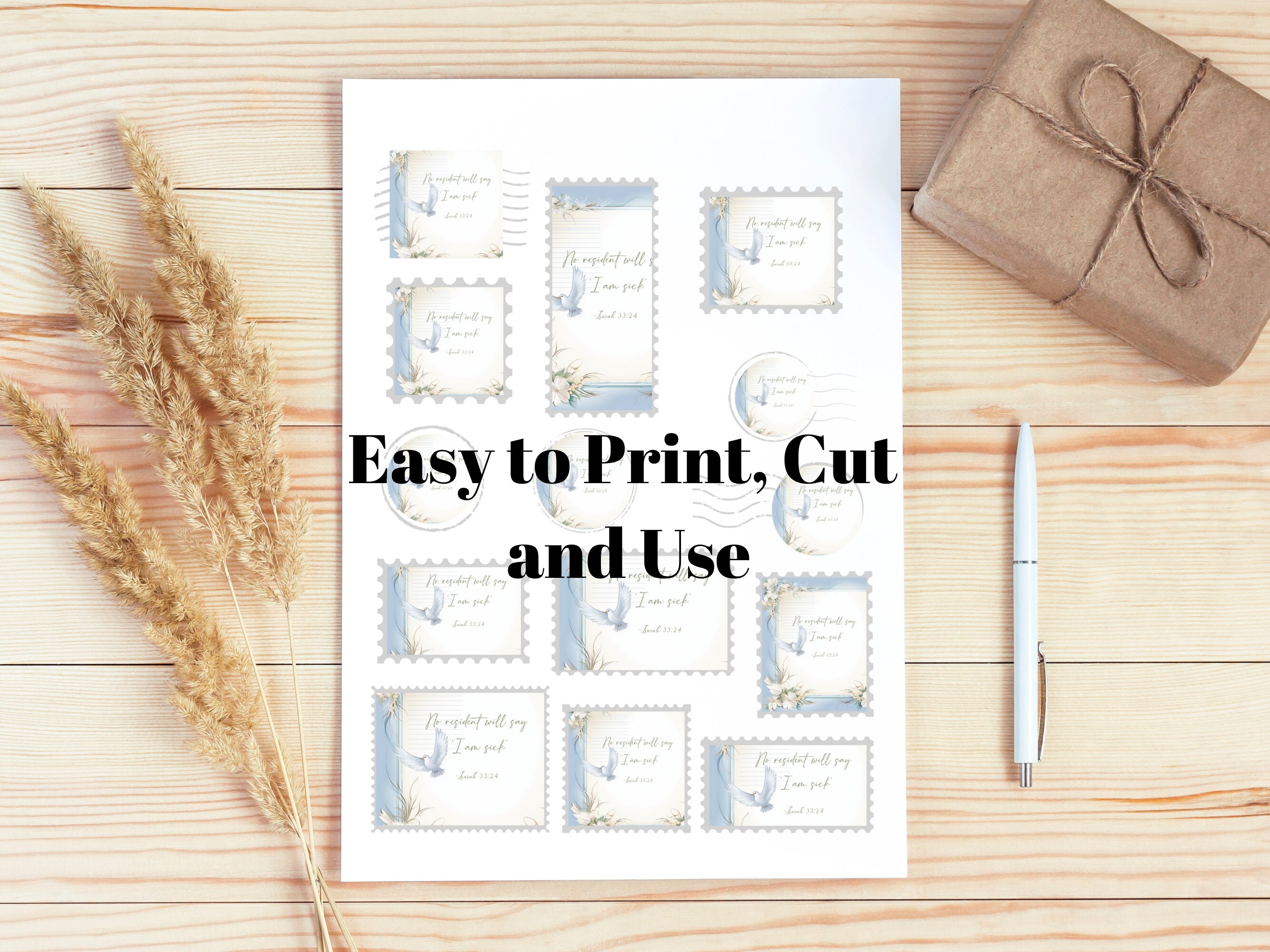 Isaiah 33:24 Junk Journal Kit | Light Blue & White Printable | Vintage ...