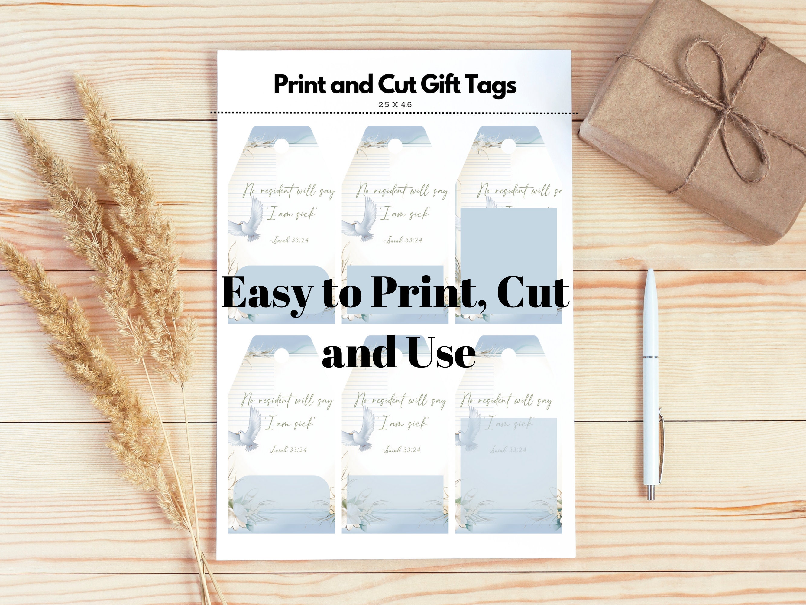Isaiah 33:24 Junk Journal Kit | Light Blue & White Printable | Vintage ...