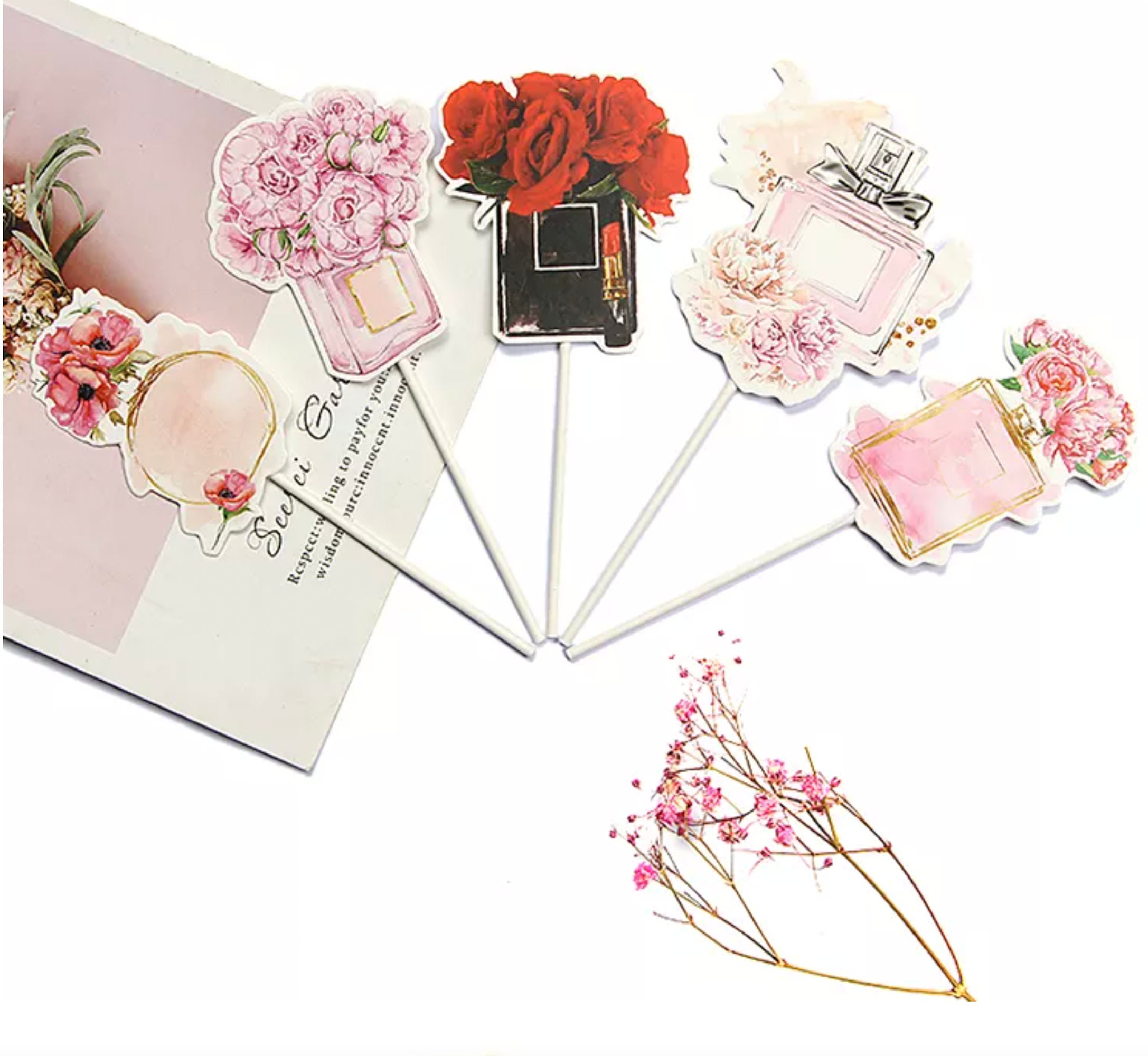 Flower Perfume Cake Toppers Happy Birthday Toppers Perfume - Etsy