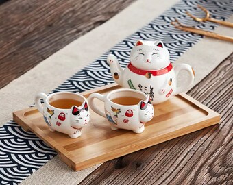 Lucky Cat Tea Set - Etsy