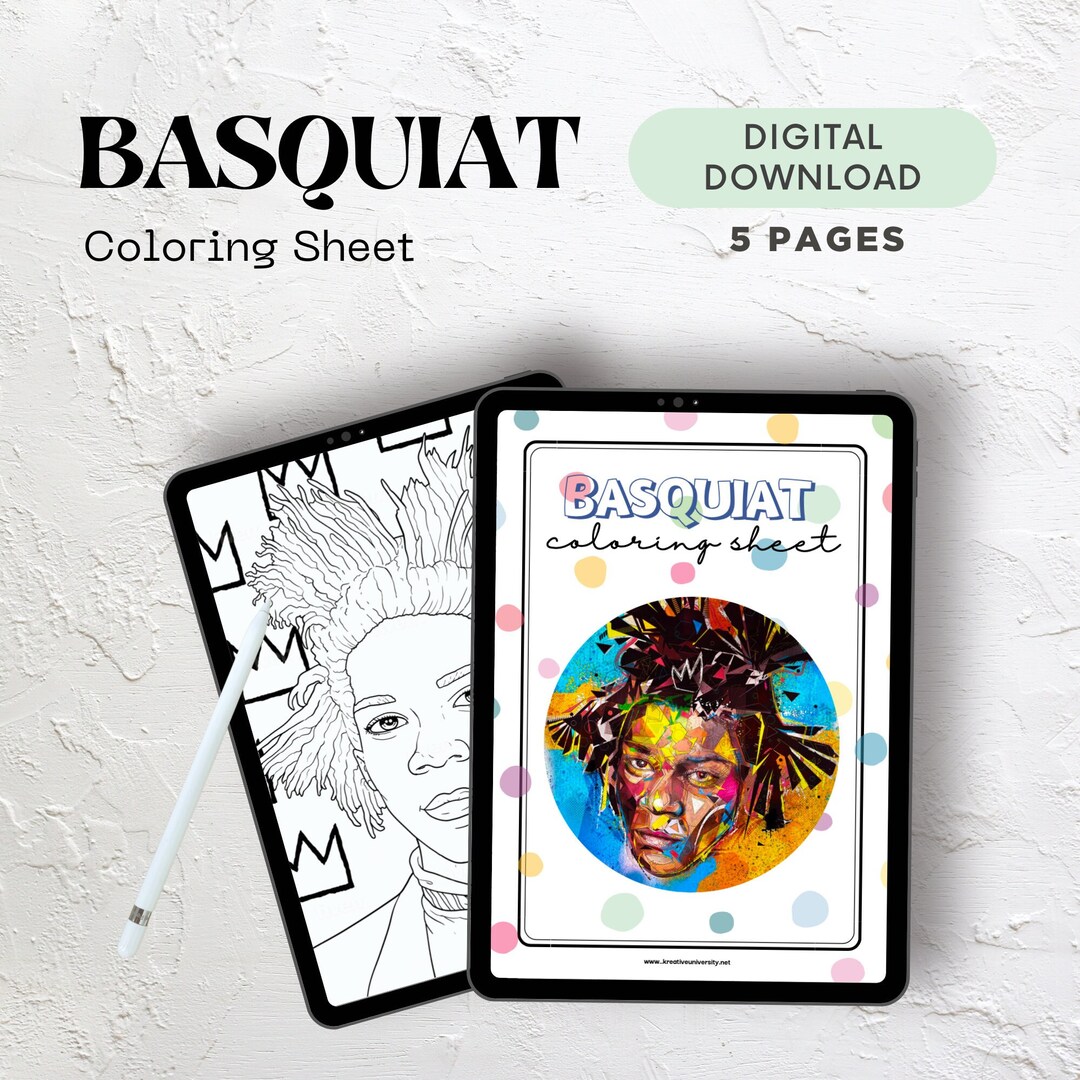 Jean-michel Basquiat Printable Coloring Sheet PDF Digital Download ...