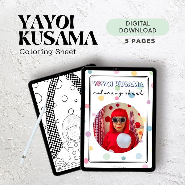 Yayoi Kusama Coloring Page - Etsy