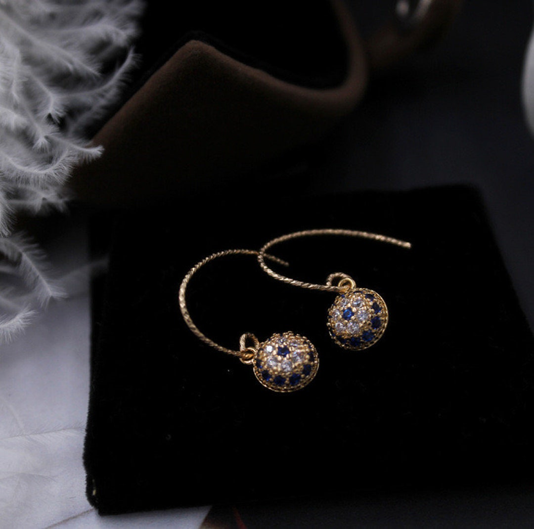 Vintage Elegant Exotic Elegant Dainty Blue Hoop Earring, Evil Eyes Gift ...