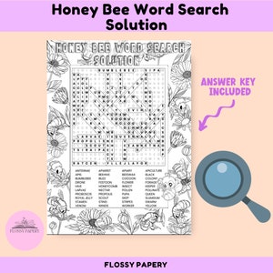 Honey Bee Word Search - Etsy