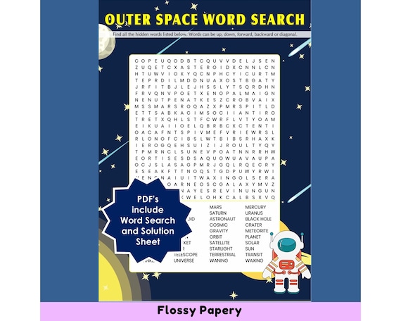 Printable Word Search Astronauts