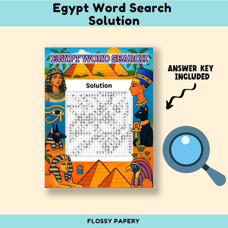 Egypt Word Search Printable Puzzle (PDF) - Etsy