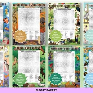 8 Word Search Printable Pdf's. Large Word Search Puzzles. - Etsy
