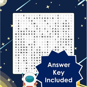 Outer Space Word Search Printable PDF. Large Word Search Puzzle. - Etsy ...