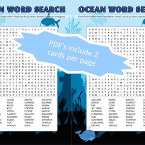 Ocean Word Search Printable PDF. Large Word Search Puzzle. - Etsy Australia