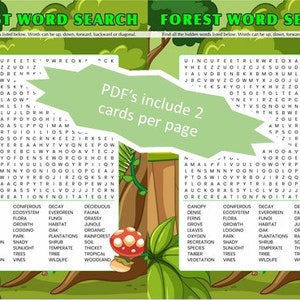 Forest Word Search Printable PDF. Large Word Search Puzzle. - Etsy ...