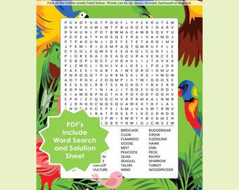 Bird Word Search | Etsy