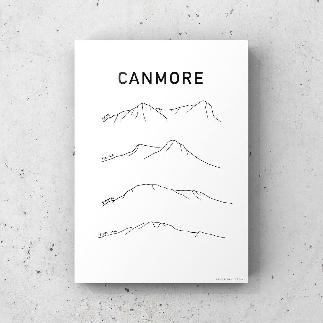 Canmore 4 Peaks Mountain Scene Wall Art -art Print -three Sisters ...