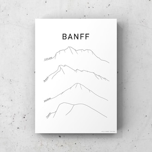 Banff 4 Peaks Mountain Scene Wall Art -banff National Park -landscape ...