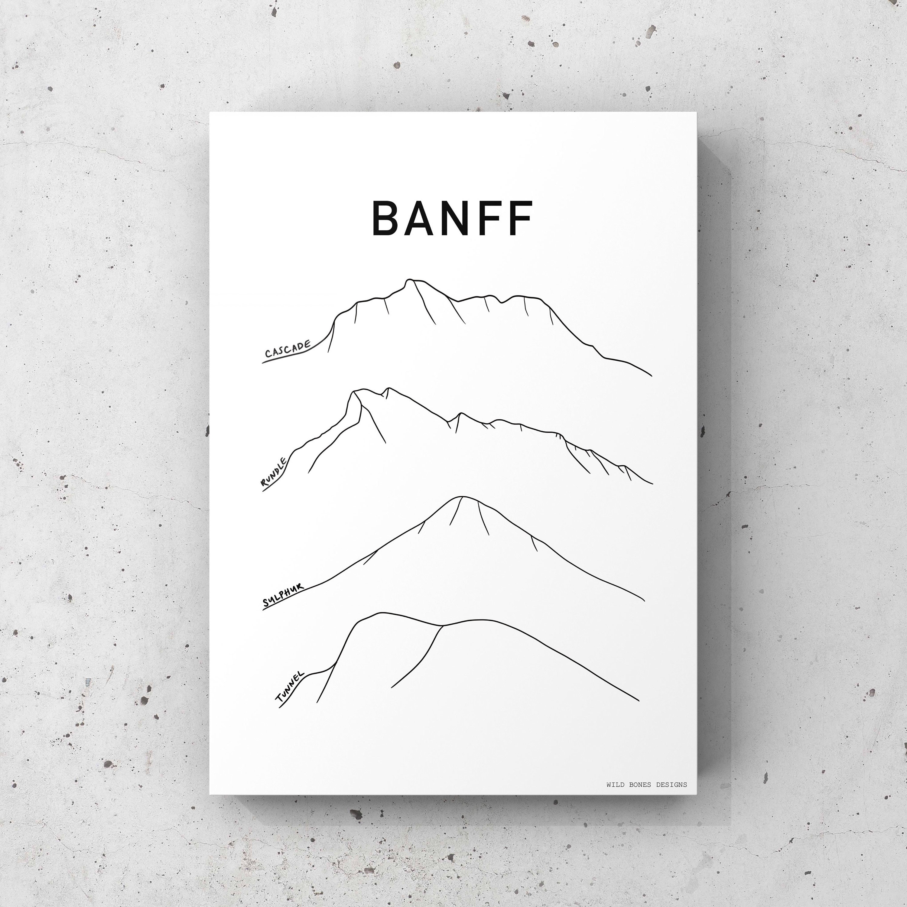 Banff 4 Peaks Mountain Scene Wall Art banff National Park - Etsy