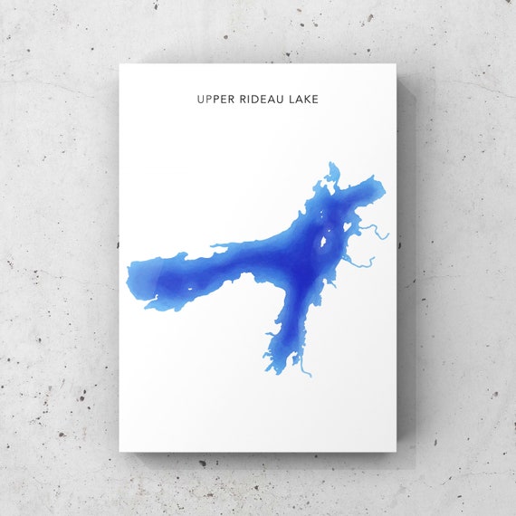 Upper Rideau Lake Map physical Print cottage Gifts lake Art - Etsy Hong ...