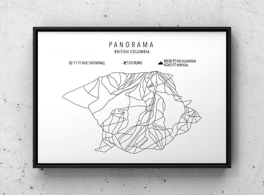 Panorama Ski Map- Digital Download -panorama British Columbia -ski Art ...