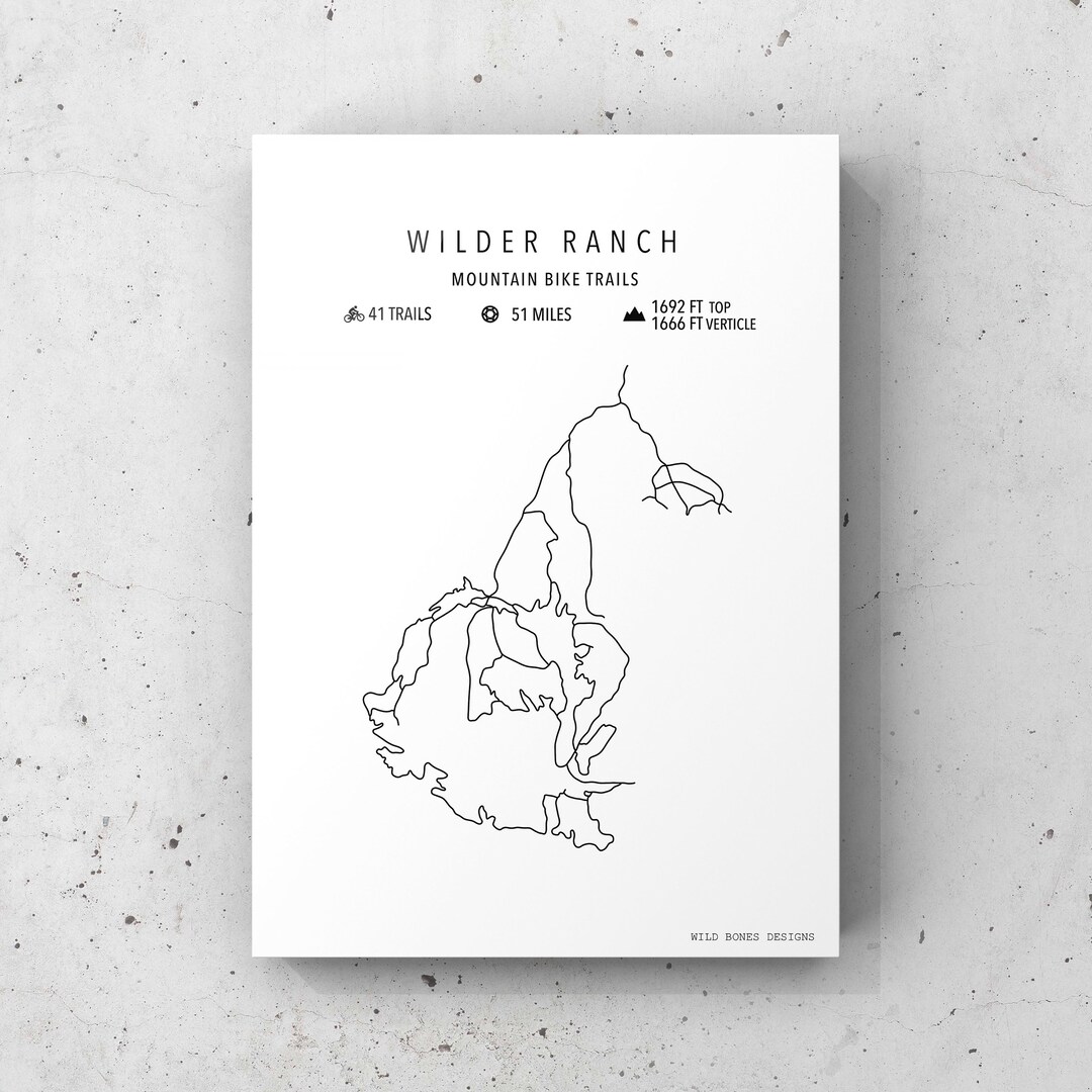 Wilder Ranch Mountain Bike Map -digital Download -bike Art -custom Bike ...