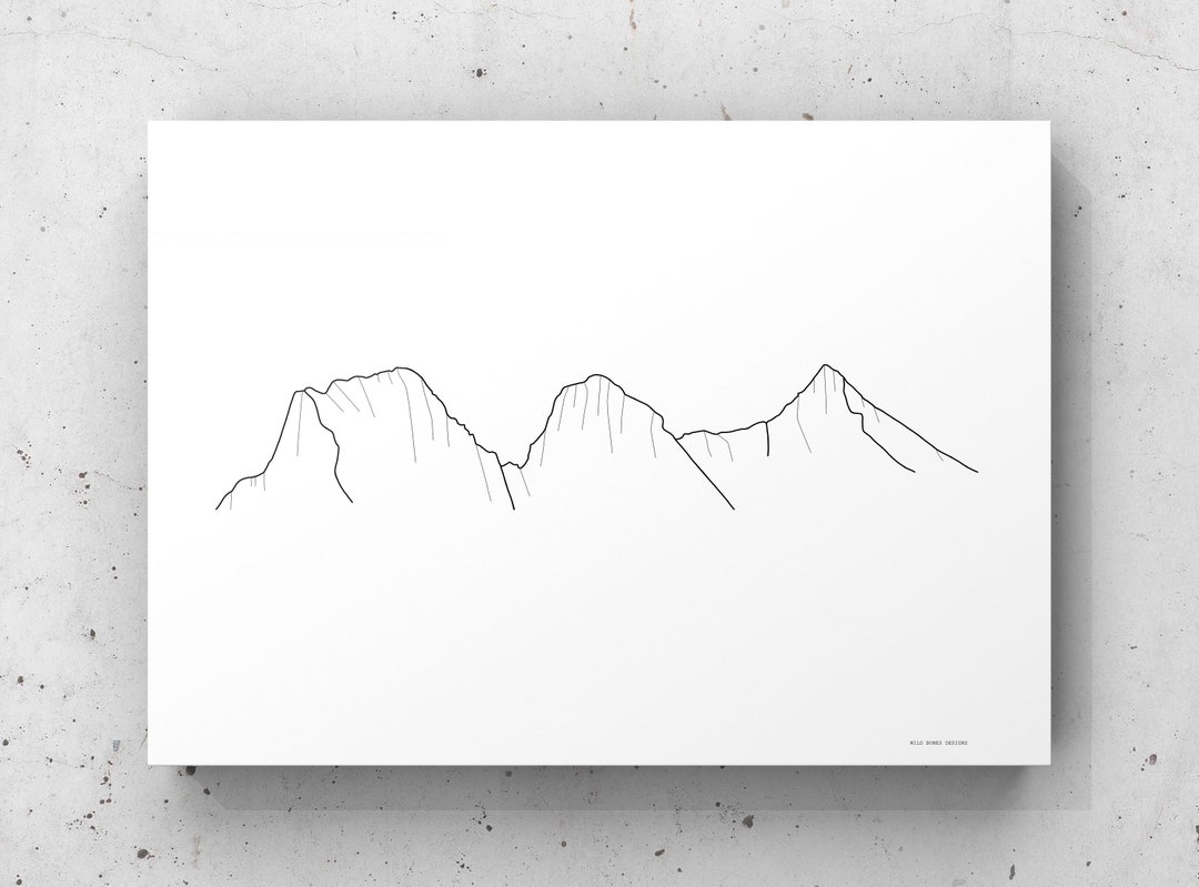Three Sisters Wall Art -three Sisters Art Print -three Sisters Mountain ...