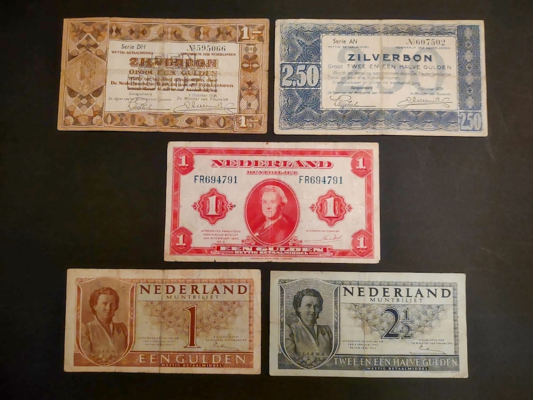 Nederlandse biljetten uit de jaren 1930 & 1940, guldens uit oorlogstijd ...