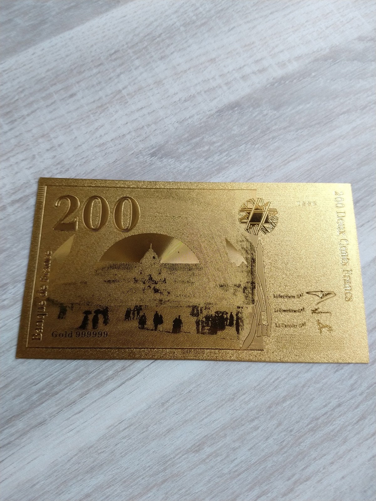 Complete Set Golden Banknotes French Franc (franc Français), 1990s. 4 ...