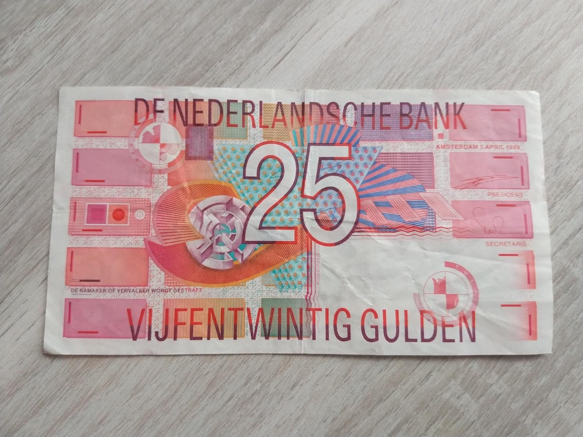 Buy 25 Gulden Banknote From 1989 netherlands/holland Online in India - Etsy