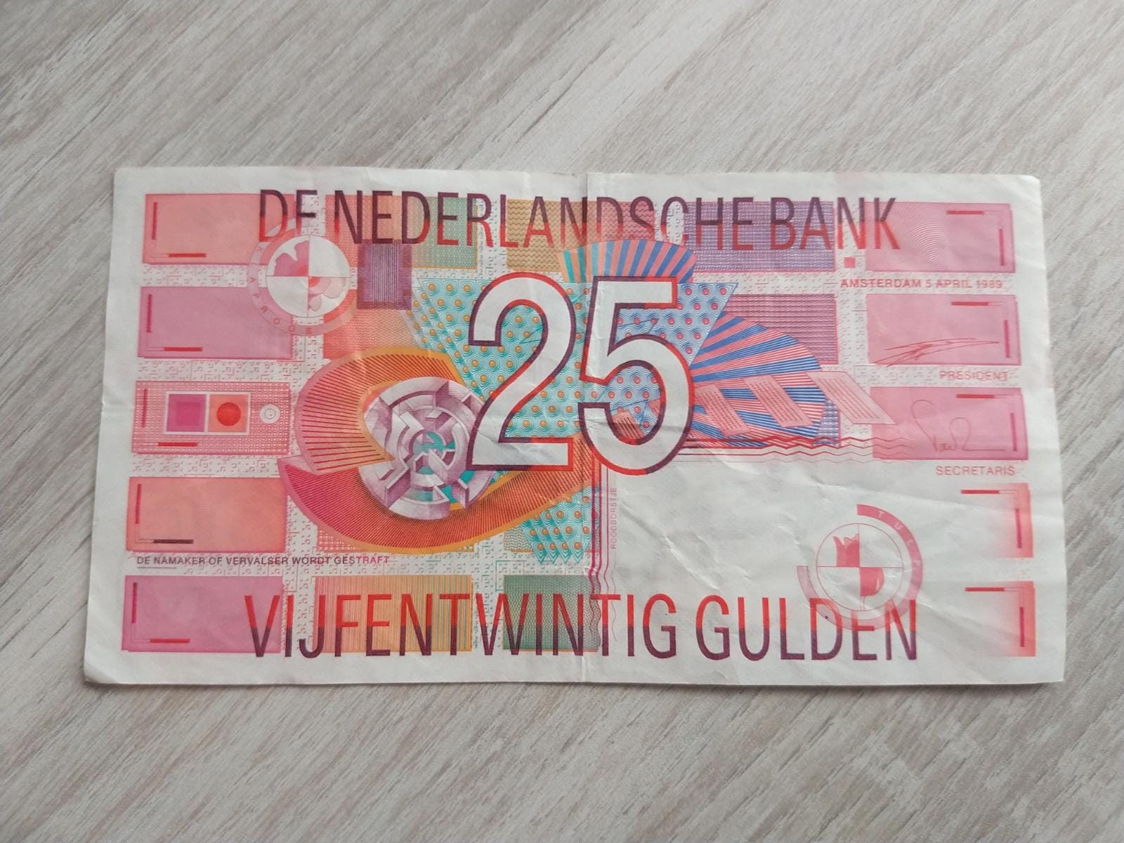 Buy 25 Gulden Banknote From 1989 netherlands/holland Online in India - Etsy