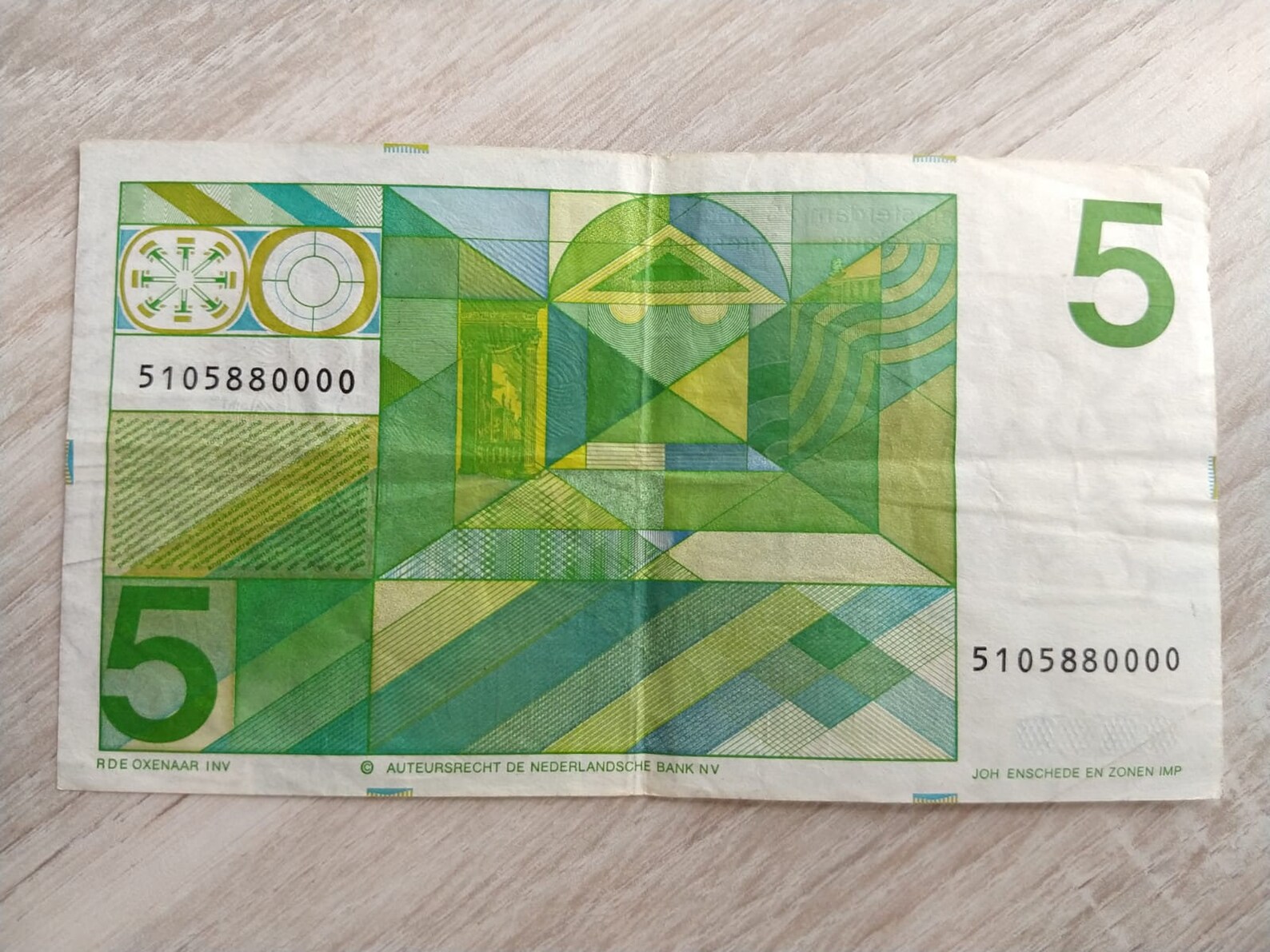 Antiguo billete de 5 florines holandeses tipo Vondel 2 de - Etsy México