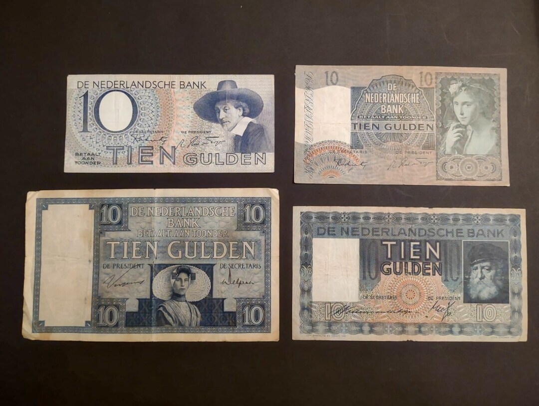 Netherlands Gulden Banknotes From the 1930s & 1940s, From World War 2 ...
