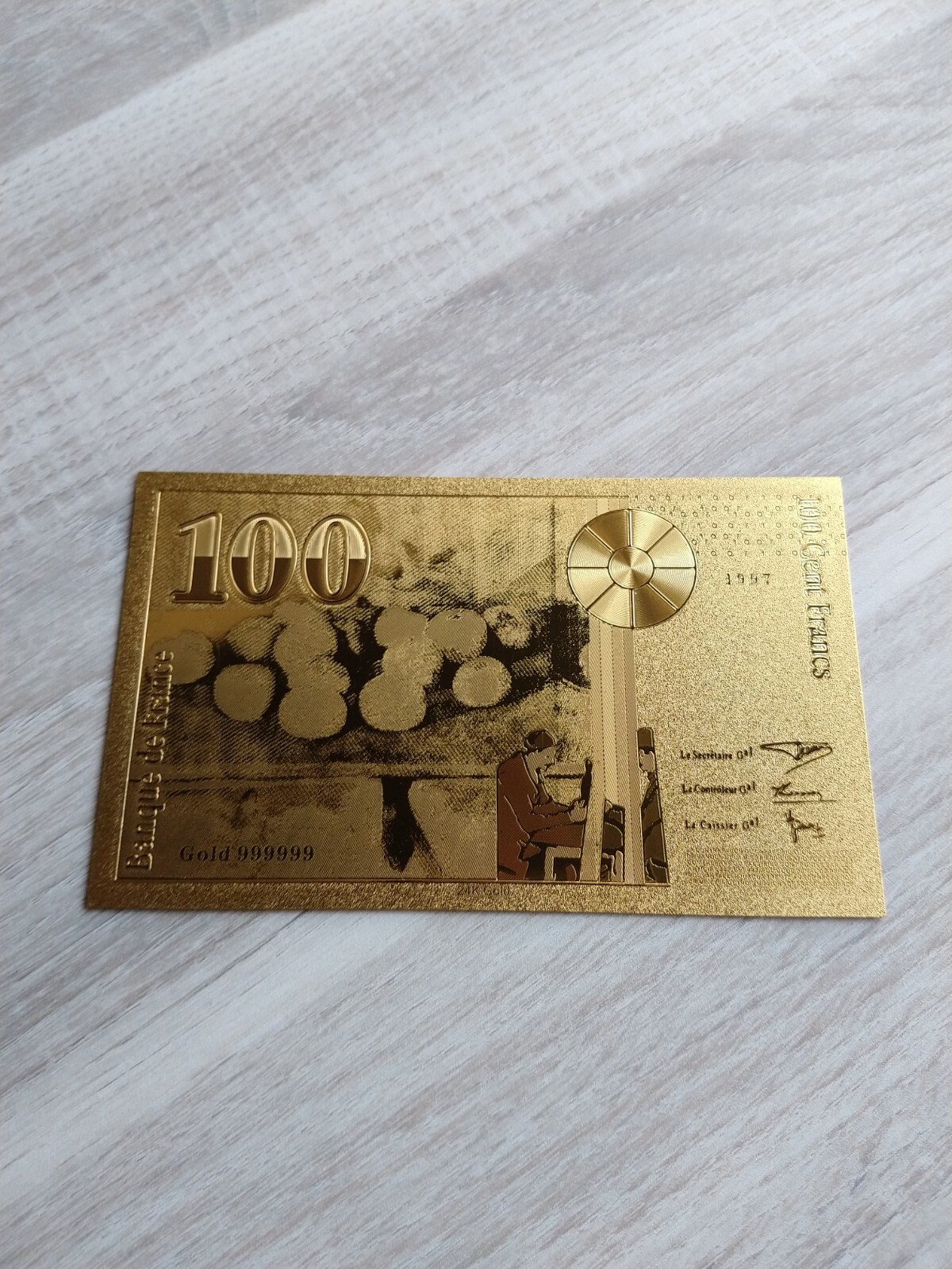 Complete Set Golden Banknotes French Franc (franc Français), 1990s. 4 ...
