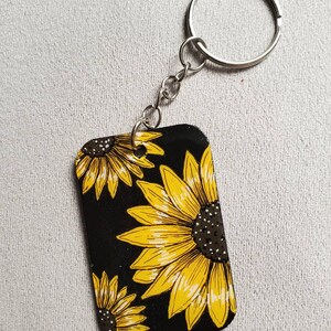 Wooden Sunflower Keychain Hand-painted Keychain Accessory - Etsy