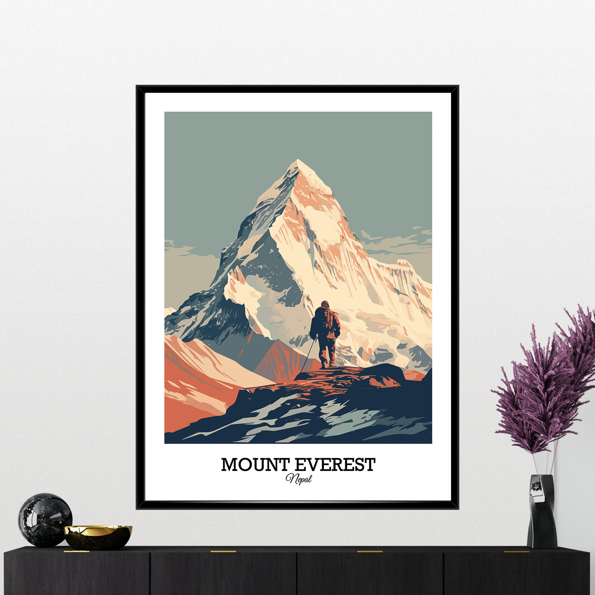 Mount Everest Poster, Nepal Poster, Nepal Mount Everest Digital Travel ...