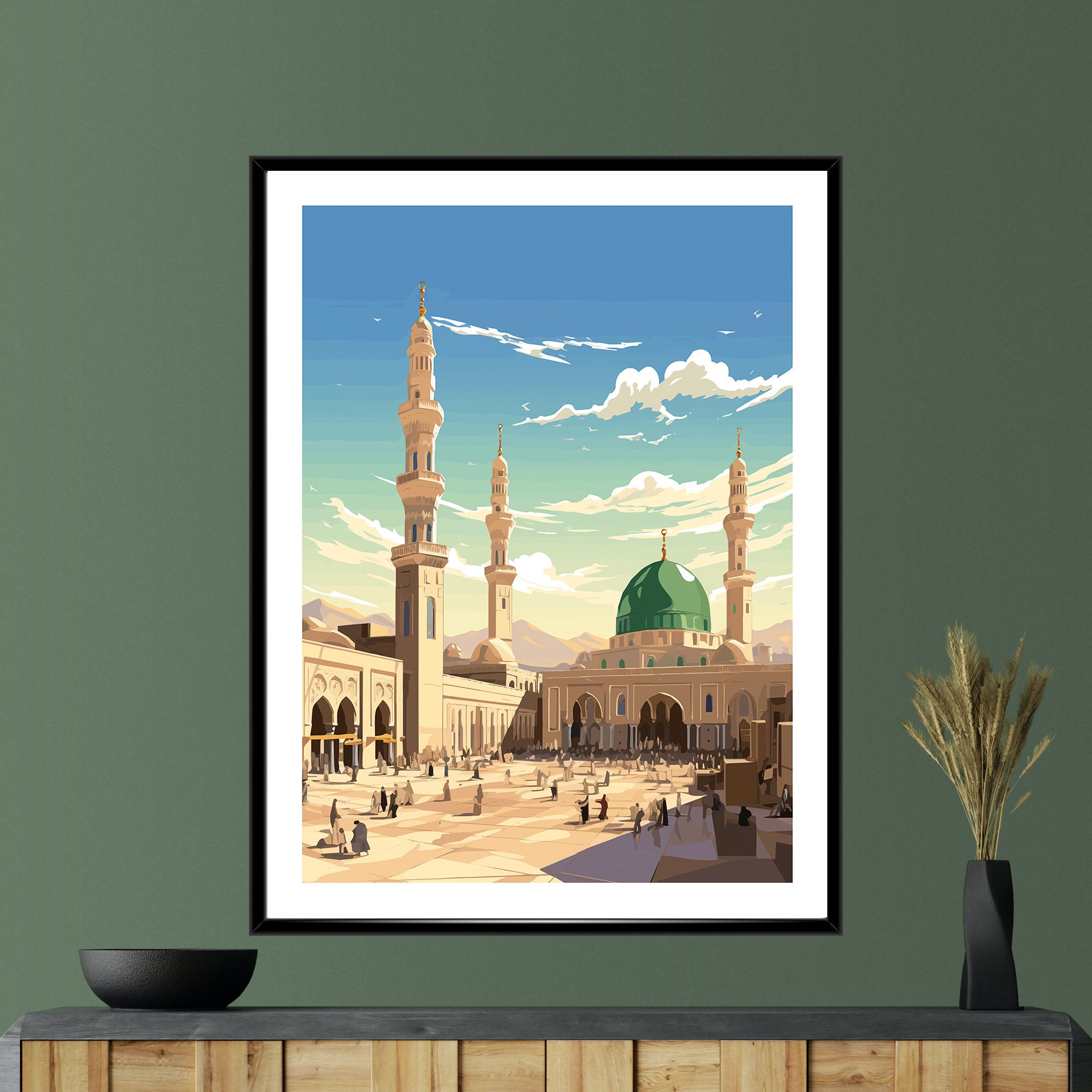 Al-masjid An-nabawi (prophet's Mosque) Digital Poster - Islamic Wall ...
