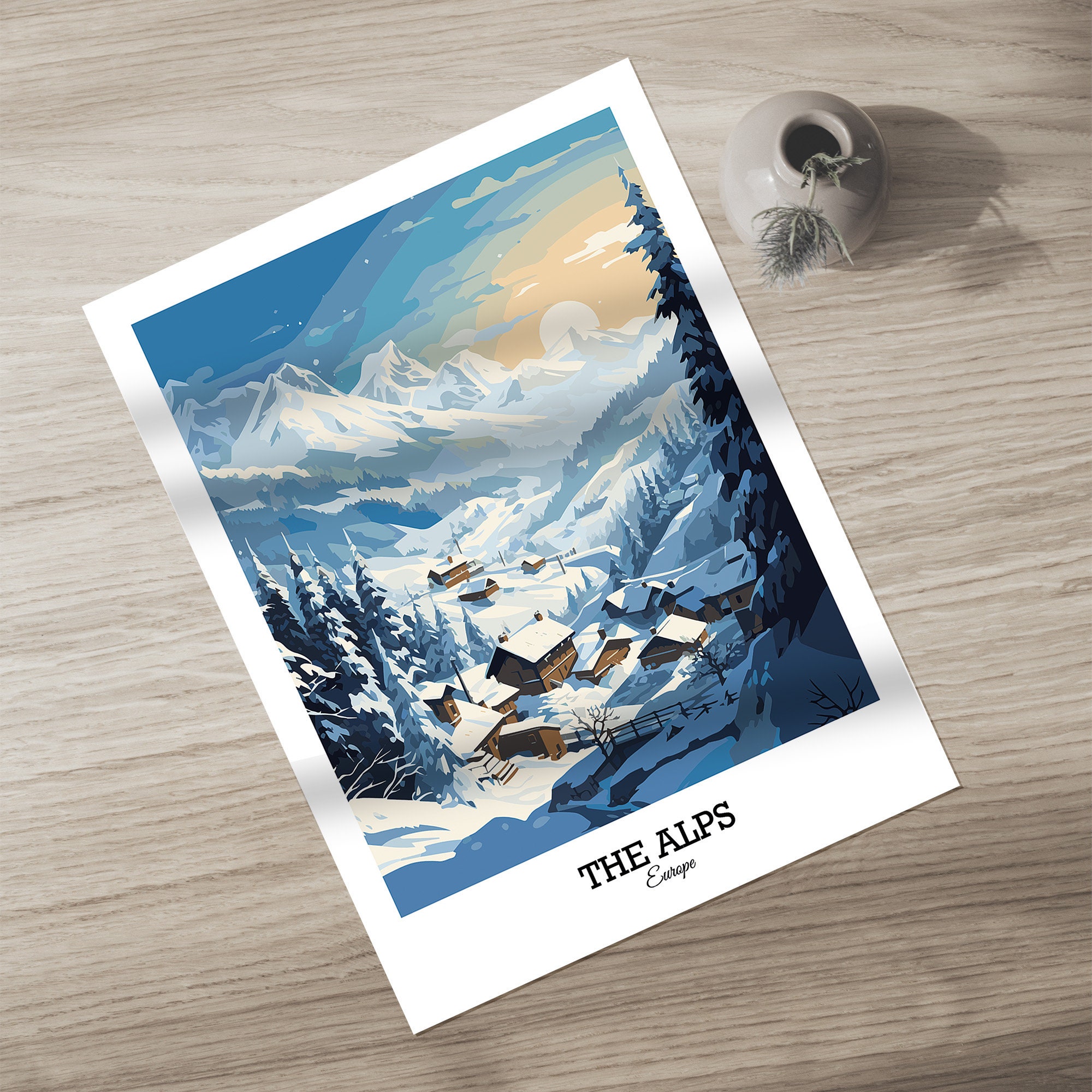 The Alps Digital Travel Poster Printable Wall Art for Home Decor and ...