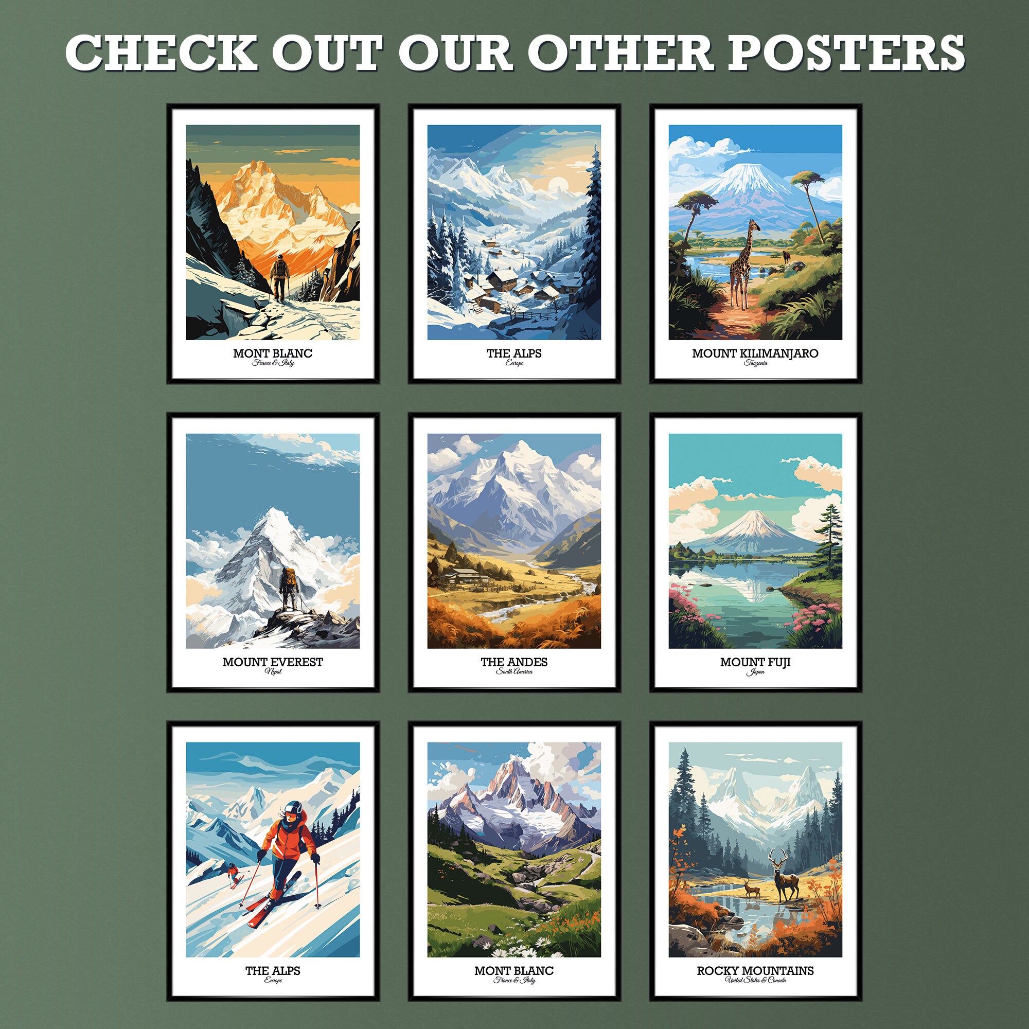 The Alps Digital Travel Poster - Printable Wall Art for Home Decor and ...